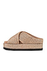 R0AM Cross Stack Raffia Sandal in Natural | REVOLVE