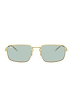 Ray-Ban Evolve Rectangle in Gold & Green to Blue | REVOLVE