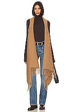 Rag & Bone Addison Fringed Shawl in Camel | REVOLVE