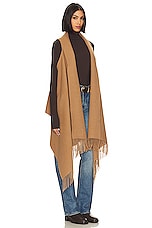 Rag & Bone Addison Fringed Shawl in Camel | REVOLVE