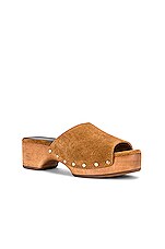 Rag & Bone Mara Clog Slide in Tobacco Suede | REVOLVE