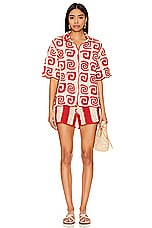 Rhode Alani Short in Red Stripe Crochet | REVOLVE