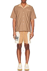 Rhude Senna Flight Shorts in Tan & Cream | REVOLVE