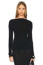 St. Agni Rouleau Tie Reversible Knit Top in Black | REVOLVE