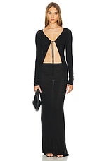 St. Agni Rouleau Tie Reversible Knit Top in Black | REVOLVE