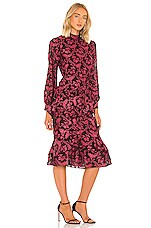 SALONI Isa Ruffle Dress in Black Rouje | REVOLVE