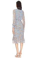 SALONI Isa Ruffle Dress in Linden Sky | REVOLVE