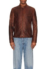 Schott NYC Cafe Racer Jacket in Brown | REVOLVE