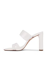 Schutz Ariella Tab Sandal in Deluxe Nappa, Vinyl, & White | REVOLVE