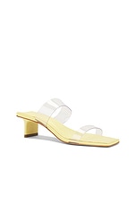 Schutz Ariella Tab Mid Sandal in Limoncello | REVOLVE