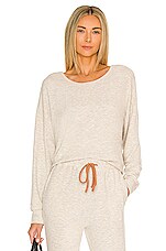 SUNDRY Twistback Sweater in Heather Oatmeal | REVOLVE