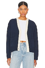 SUNDRY Boxy Cardigan in Midnight & Cream | REVOLVE