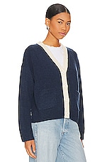 SUNDRY Boxy Cardigan in Midnight & Cream | REVOLVE