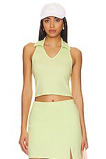 SUNDRY Johnny Collar Tank in Lime | REVOLVE