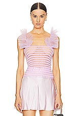 Susan Fang Shirred Tulle Top in Pink | REVOLVE