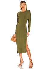 Shona Joy Lyon Long Sleeve Backless Midi Dress in Olive | REVOLVE
