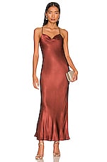 Shona Joy Thalia Cowl Back Bias Midi Dress in Sangria | REVOLVE