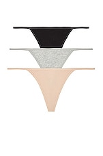 Skin Gisella G-String 3 Pack in Black, Heather Grey & Macadamia | REVOLVE