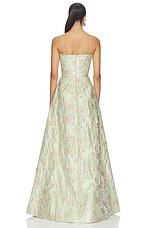SAU LEE Andrea Brocade Gown in Pastel Pistachio | REVOLVE