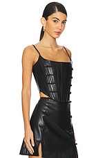 SAU LEE Nadia Faux Leather Corset in Black | REVOLVE