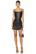 SAU LEE Nadia Faux Leather Corset in Black | REVOLVE