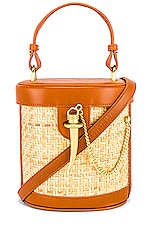Sancia The Camillo Bucket Bag in Cognac Rattan | REVOLVE