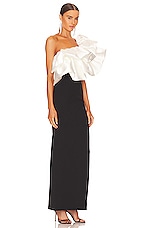 SOLACE London Ellis Maxi Dress in Cream & Black | REVOLVE