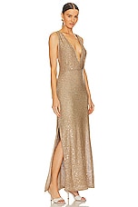 SOVERE Gleam Maxi Dress in Brushed Gold | REVOLVE