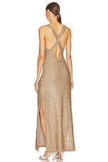 SOVERE Gleam Maxi Dress in Brushed Gold | REVOLVE