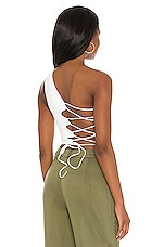 superdown Olivia Lace Up Top in White | REVOLVE