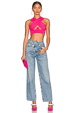 superdown Kacie Cross Over Top in Hot Pink | REVOLVE