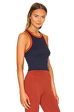 Splits59 Kiki Crop Rib Tank in Indigo & Rum Check | REVOLVE