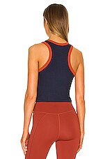 Splits59 Kiki Crop Rib Tank in Indigo & Rum Check | REVOLVE