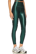 Spiritual Gangster Ada Wet Look 7/8 Legging in Deep Forest | REVOLVE