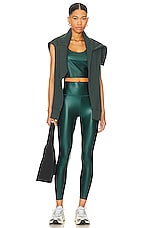 Spiritual Gangster Ada Wet Look 7/8 Legging in Deep Forest | REVOLVE