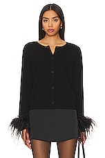 Rue Sophie Shushu Feather Cardigan in Black | REVOLVE