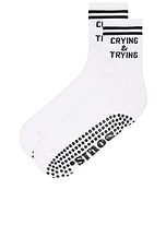 Souls. Crying & Trying Grip Socks in White | REVOLVE