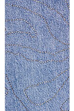 ROTATE Rhinestone Denim Dress in Light Blue Denim | REVOLVE