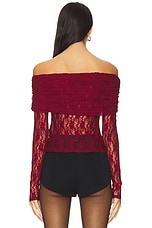 ROTATE Lace Long Sleeve Top in Ruby Wine | REVOLVE