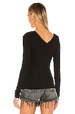The Range Division Rib Snap Deep V Tee in Black | REVOLVE