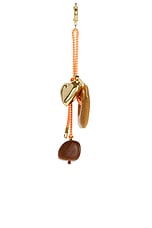 Timeless Pearly Wood & Gold Charms Rope Keychain in Brown | REVOLVE