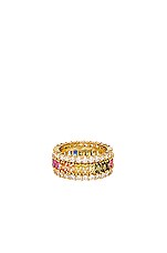 The M Jewelers NY Three Row Rainbow Ring in Multi | REVOLVE