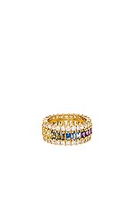The M Jewelers NY Three Row Rainbow Ring in Multi | REVOLVE