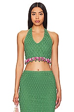 The Wolf Gang Reis Macrame Top in Emerald | REVOLVE