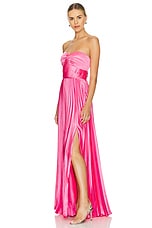 AMUR Stef Pleated Gown in Pink Lotus | REVOLVE