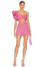 AMUR Zeha One Shoulder Bra Top in Calla Lily | REVOLVE