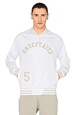 Undefeated Mesh Varsity Jacket in White | REVOLVE