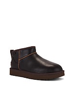UGG Classic Ultra Mini Leather Regan Boot in Ironwood | REVOLVE