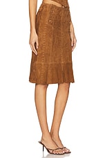 Understated Leather Handkerchief Leather Skirt in Brown | REVOLVE