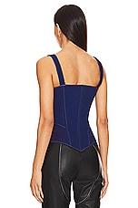 Understated Leather Chevy Bustier in Dark Denim | REVOLVE